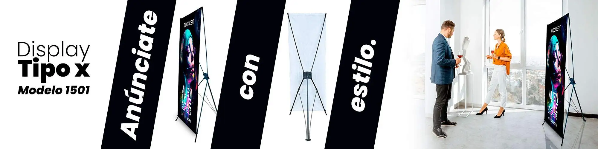 Display modelo 1501 en forma de X ideal para interiores