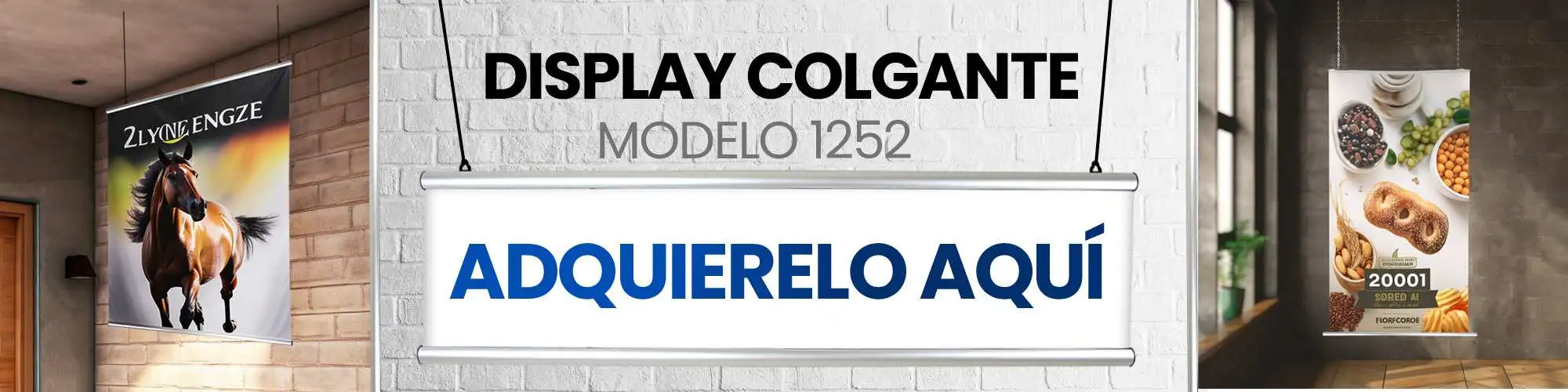 displays colgantes publicitarios tipo banner modelo 1252