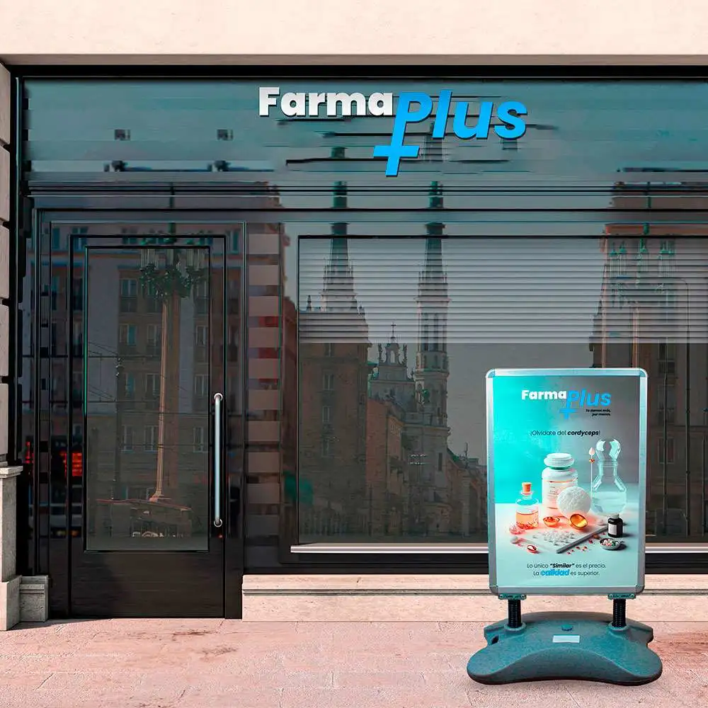 Display Doble Gráfico Anticaída A1 para Publicidad Modelo 2004