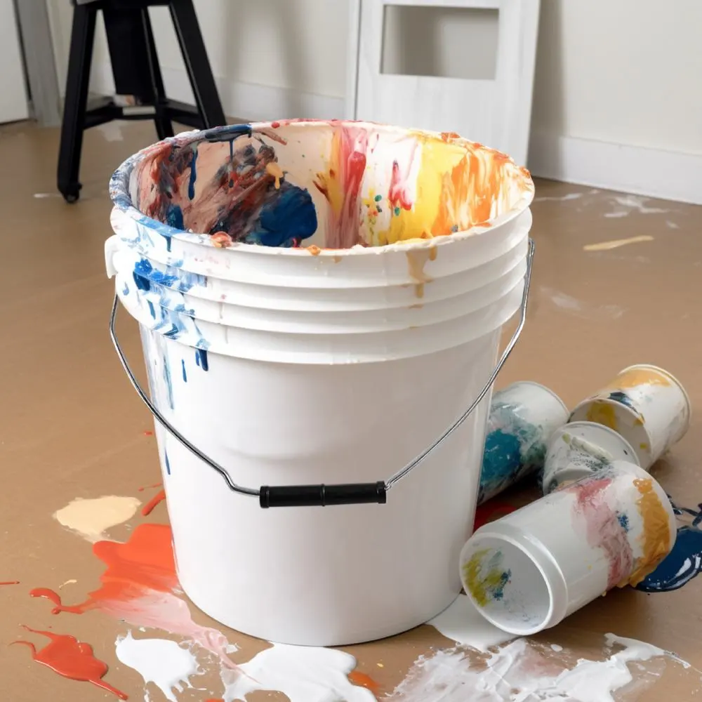 Cubeta De Plástico Blanca Azulosa Virgen Sin Tapa Con Asa Metálica ...