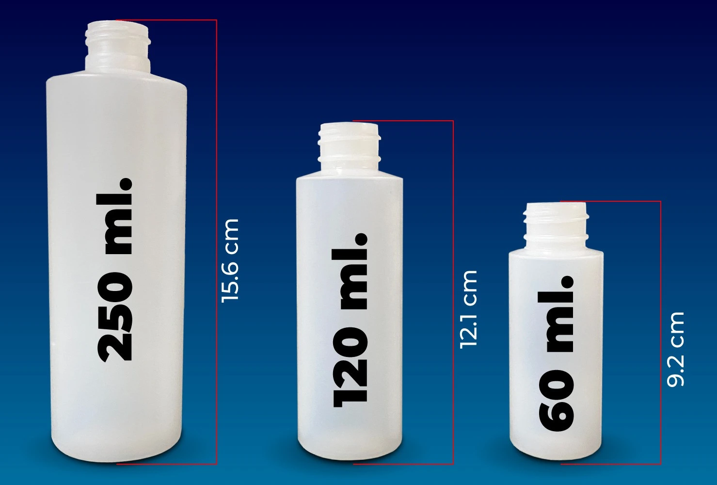 Botellas pad para uso en productos cosméticos y de la industria farmaceutica