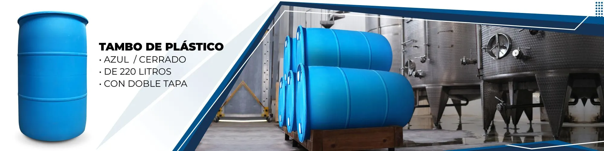 Tambo De Plástico Azul Cerrado De 220 Litros Con Doble Tapa, Tambo de ...