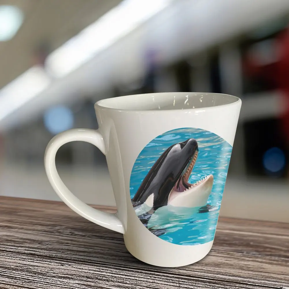 Taza de cerámica tipo Latte para sublimar de 12 oz, Tazas de cerámica tipo latte para ...
