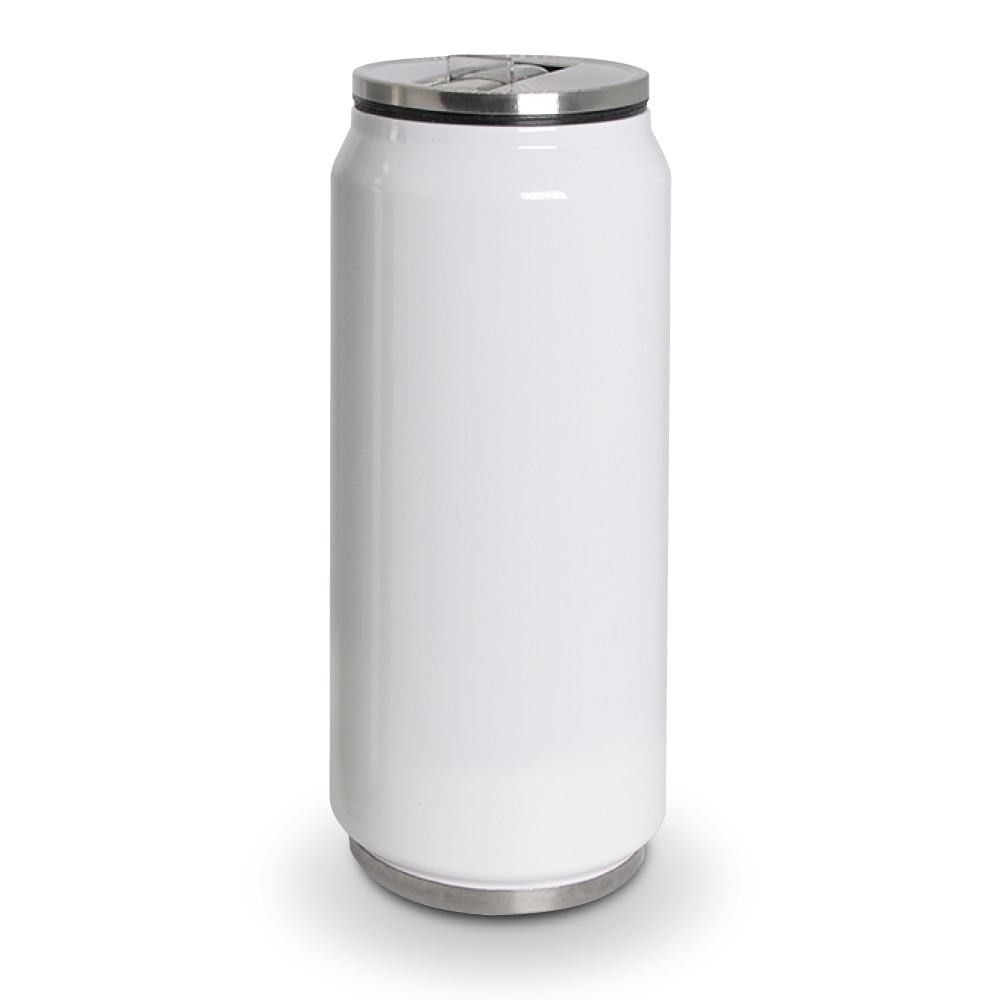 termo tipo lata de acero inoxidable con popote 12oz que conserva la ...