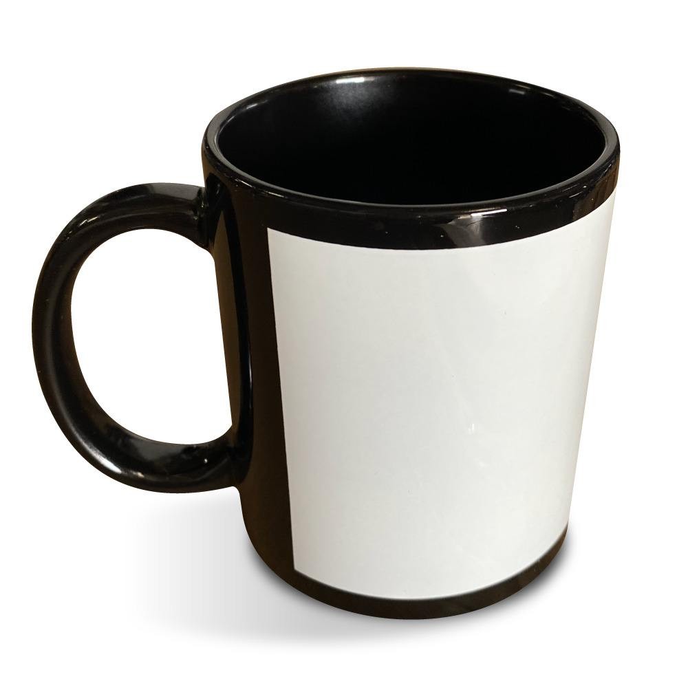 Taza de color negro de cerámica con ventana blanca SublimArts® de 11oz ...