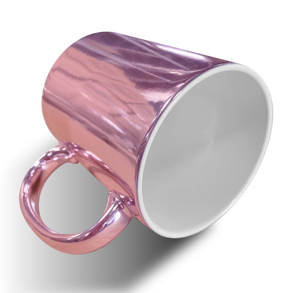 Taza de cerámica color rosa metalico diseñada para sublimación, Taza ...